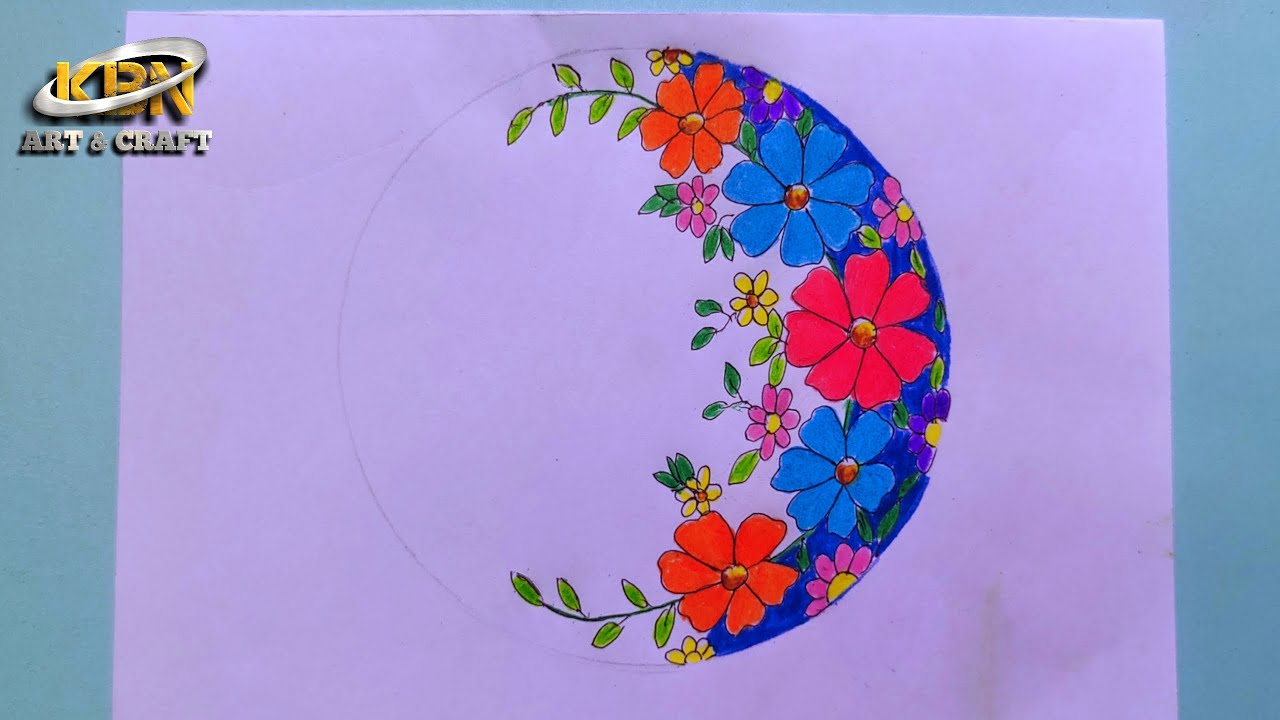 How to Draw a Flower designs drawing |How to Draw a Circle flower ...