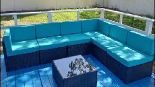 U MAX 7 Pieces Outdoor Patio Furniture Set, All Weather Black PE Rattan Wicker Sofa Set Review
