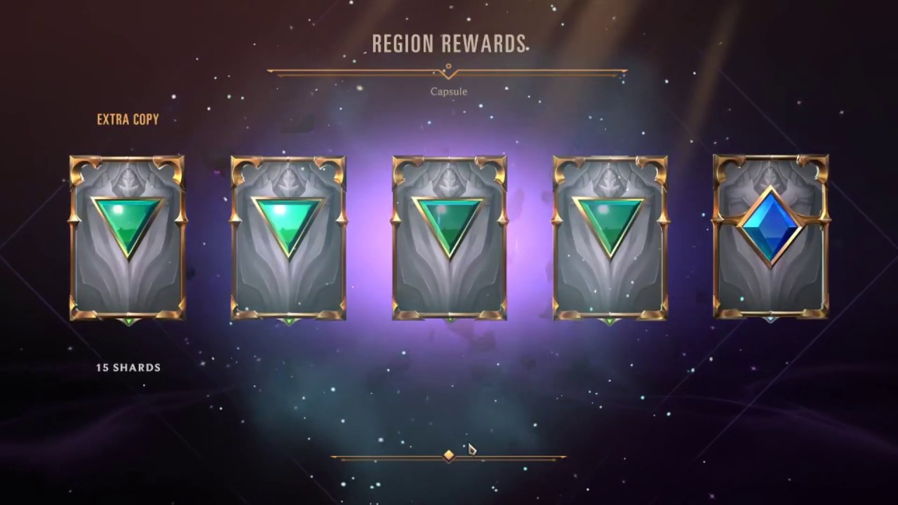 Ionia Basic Capsule and Freljord Champion Capsule open in Legends of ...