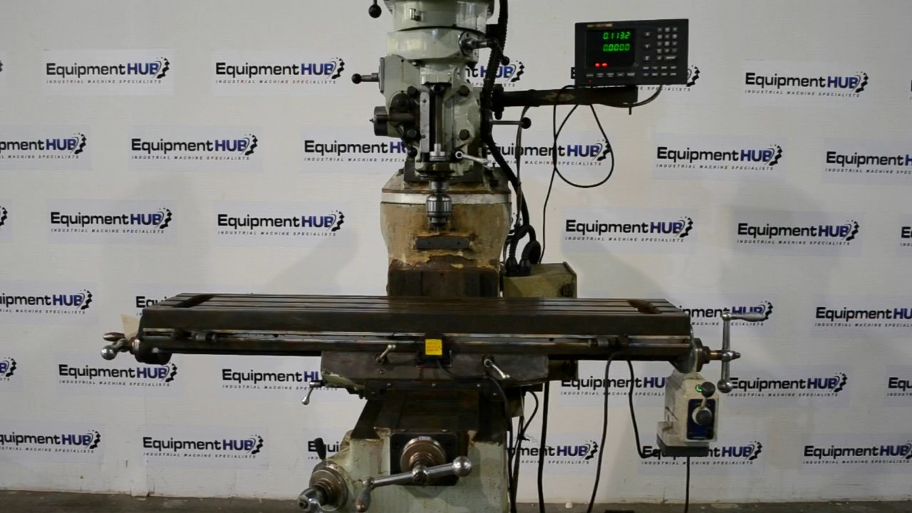 Acra AM-2AC 9" x 49" Vertical Milling Machine w/ DRO & Power Feed - YouTube
