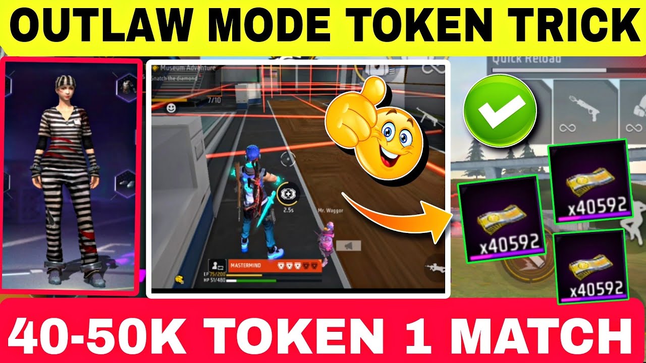 More Cash Token Trick Kaise Milega | How To Play Outlaw Mode In Free ...