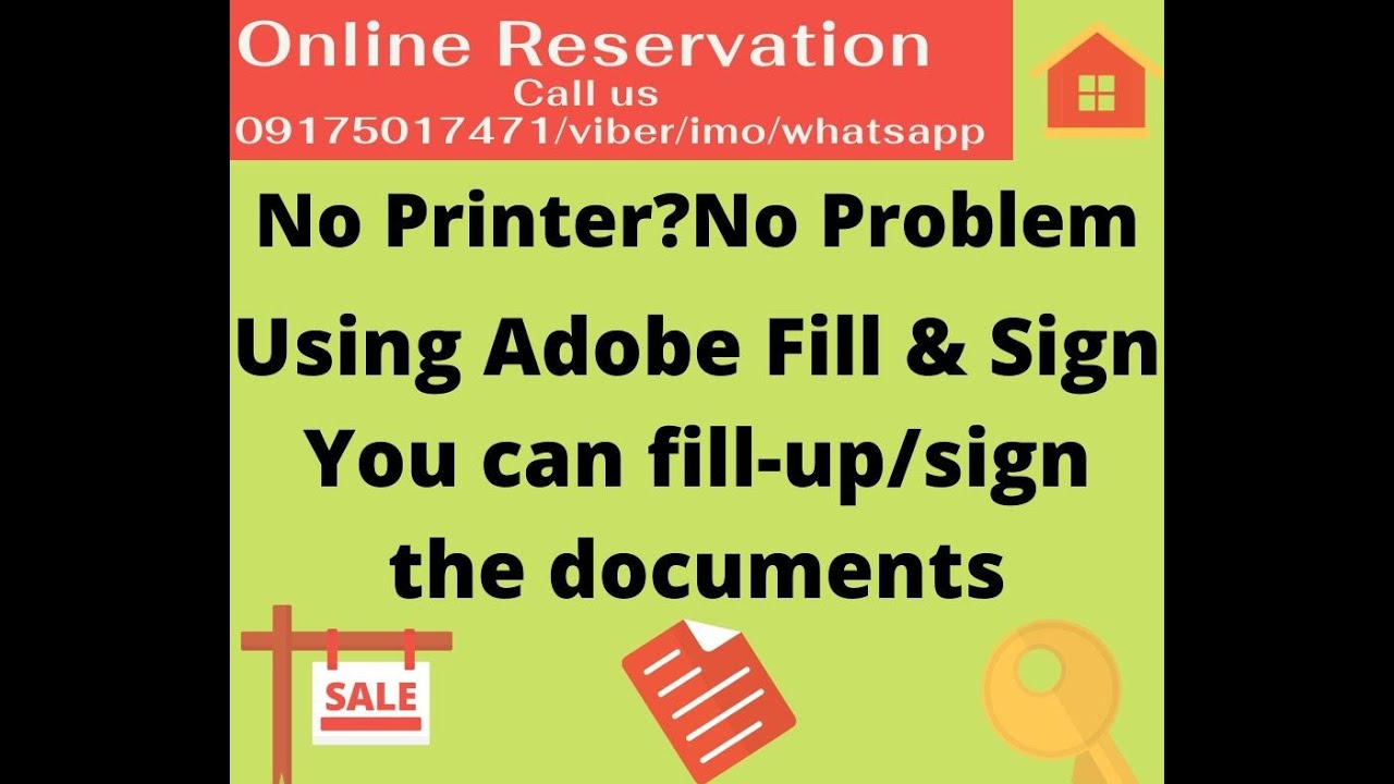 How to fillup documents with signature without printer, Reservation ...