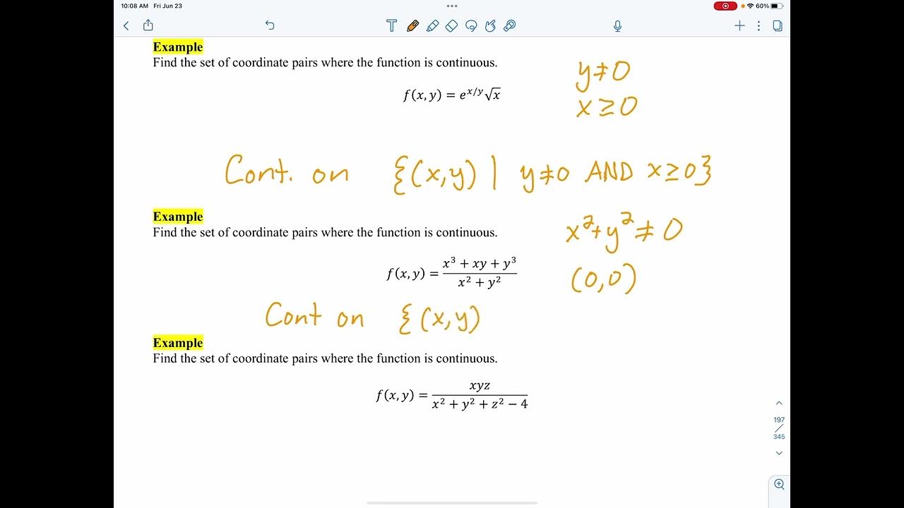 Calculus III - Unit 3 Section 2 - Continuity - YouTube