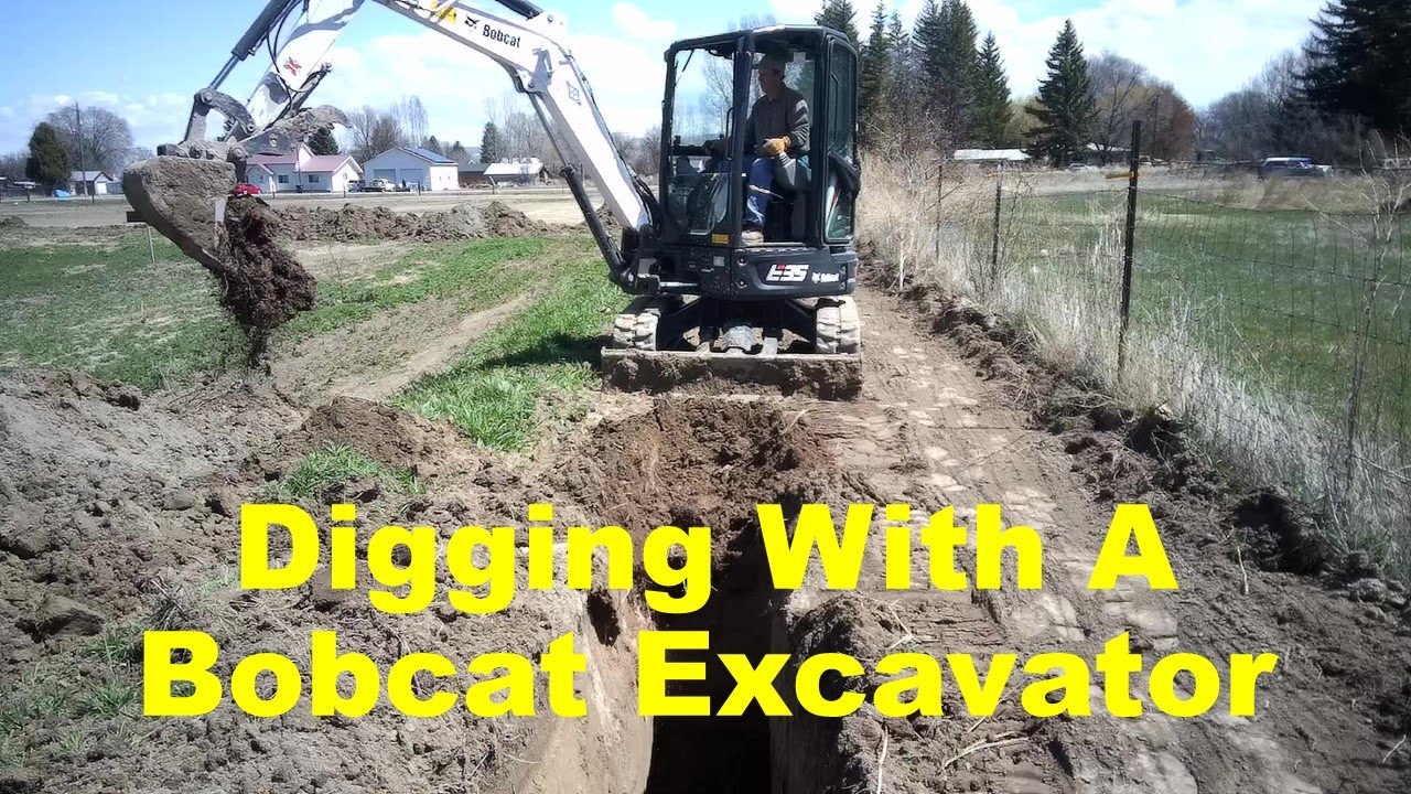 No. 237 - Digging Ditch For Irrigation Pipe With Bobcat Excavator - YouTube