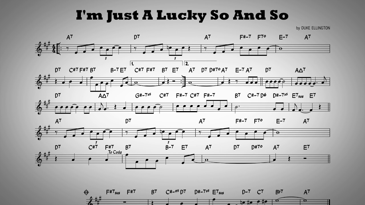 I'm just a lucky so and so - Play along - Bb instruments - YouTube