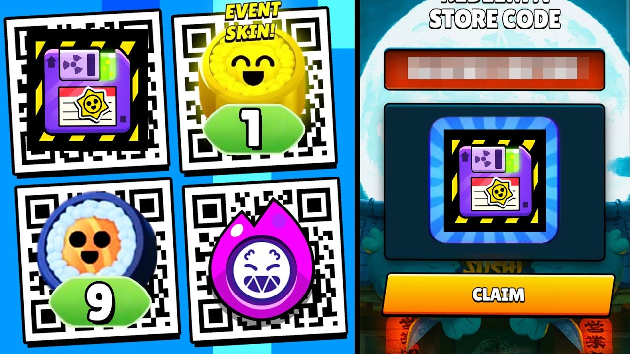 ALL QR CODE 🎁 SUSHI GIFT REWARDS AVAILABLE IN BRAWL STARS! - YouTube