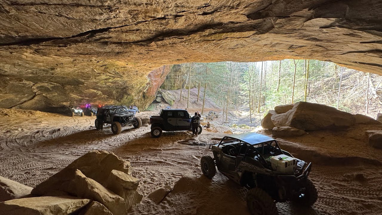 Blue Holler Off-Road park finding the Big cave with a Polaris Xpedition ...