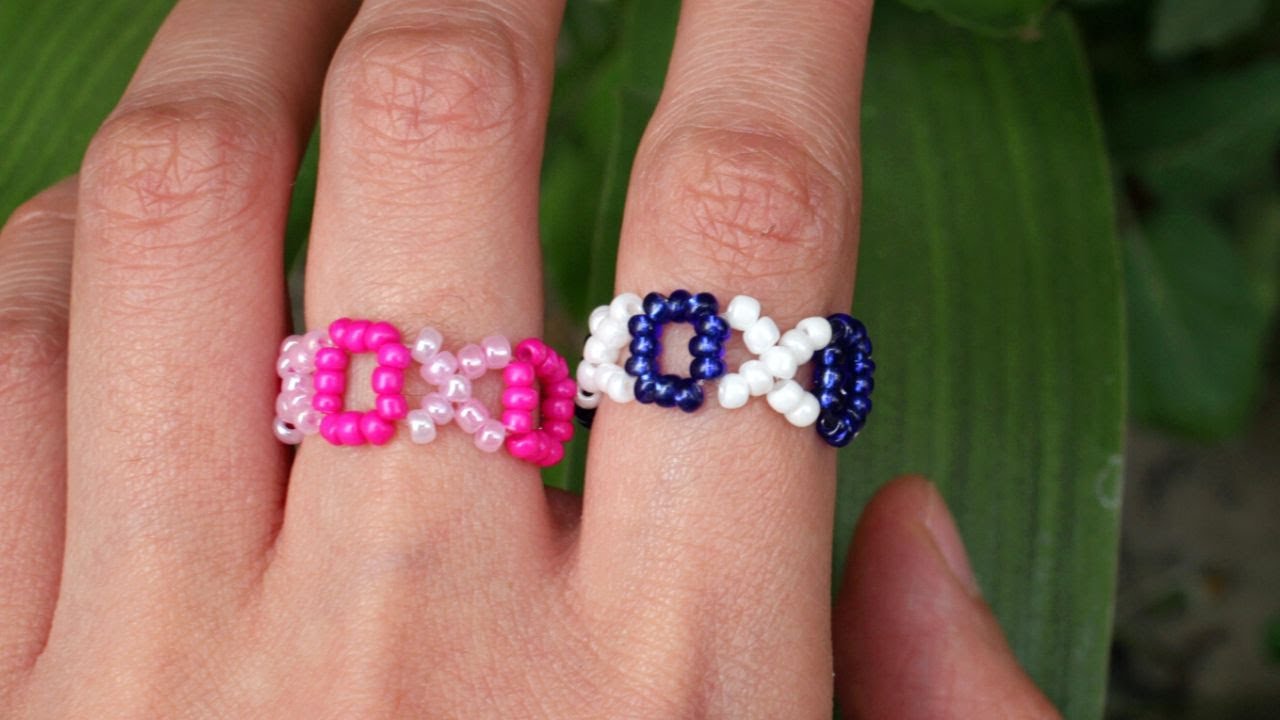 Anillo Aestehtic fácil con Mostacillas 💍 XOXO 💖| Anillos Aesthetic🌟 ...
