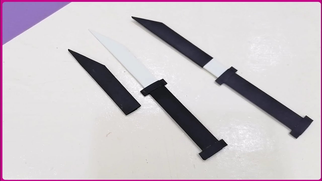 Cómo hacer un Cuchillo de papel fácil y rápido - papiroflexia - YouTube