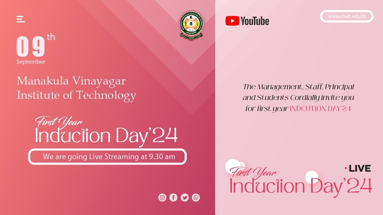 First Year Induction Day'24 - LIVE - YouTube