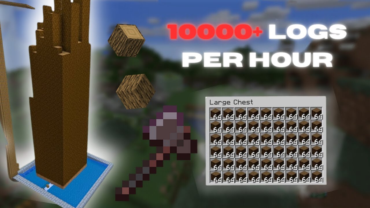 Wood Farming In Minecraft - Mine 10000+ Wood Logs Per Hour - Beginner ...
