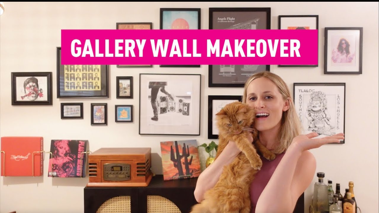 DIY Gallery Wall Makeover & Record-Listening Station - YouTube