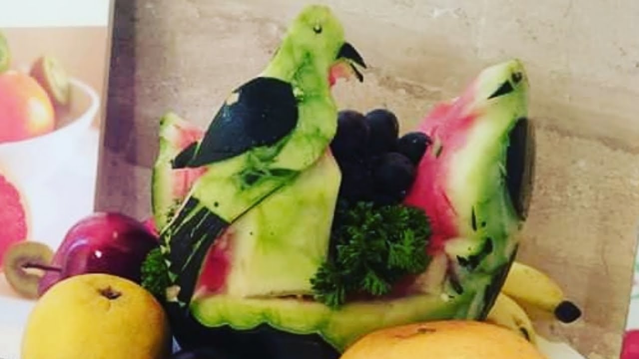 How to make Bird in a watermelon /carving bird in watermelon/simple ...