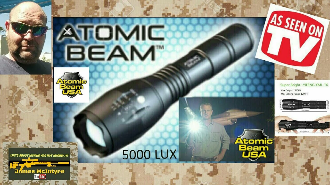 Atomic Beam USA 5000 LUX Flashlight (Review) - YouTube