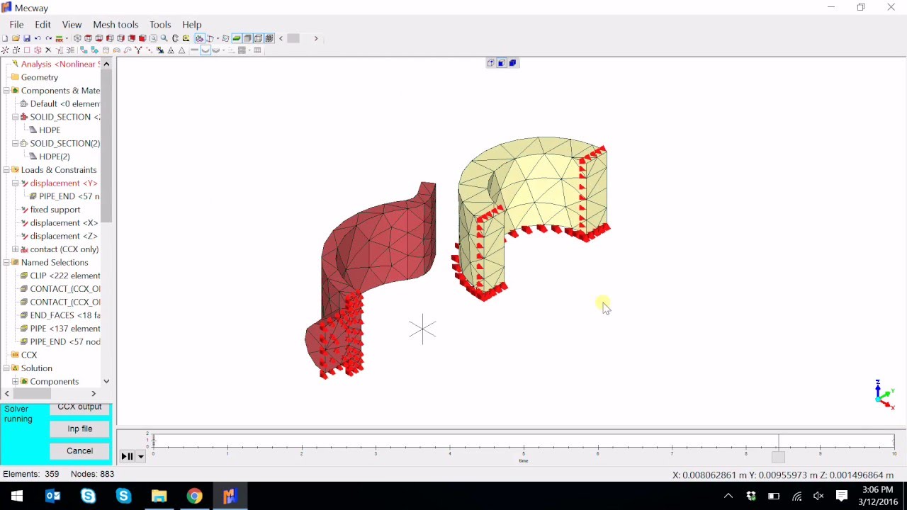 Calculix Solver Display Results 03-12-16 - YouTube