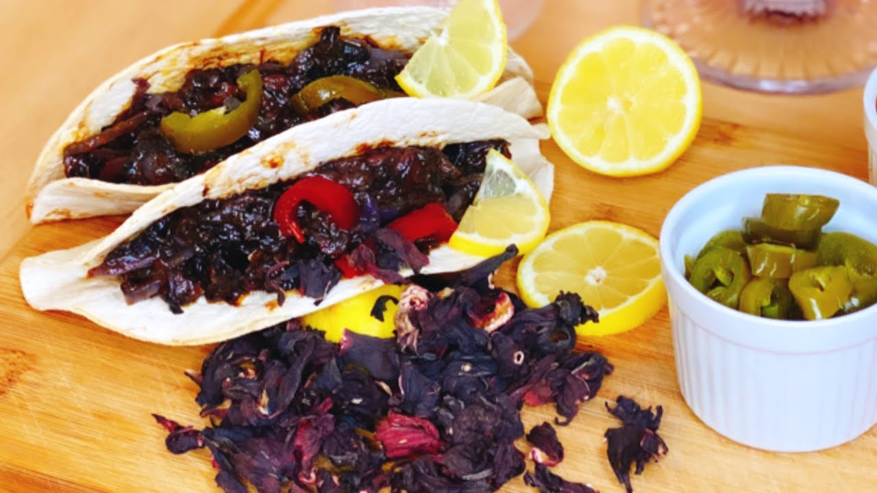 Tacos de Flor de Jamaica | Cocina Mexicana - YouTube
