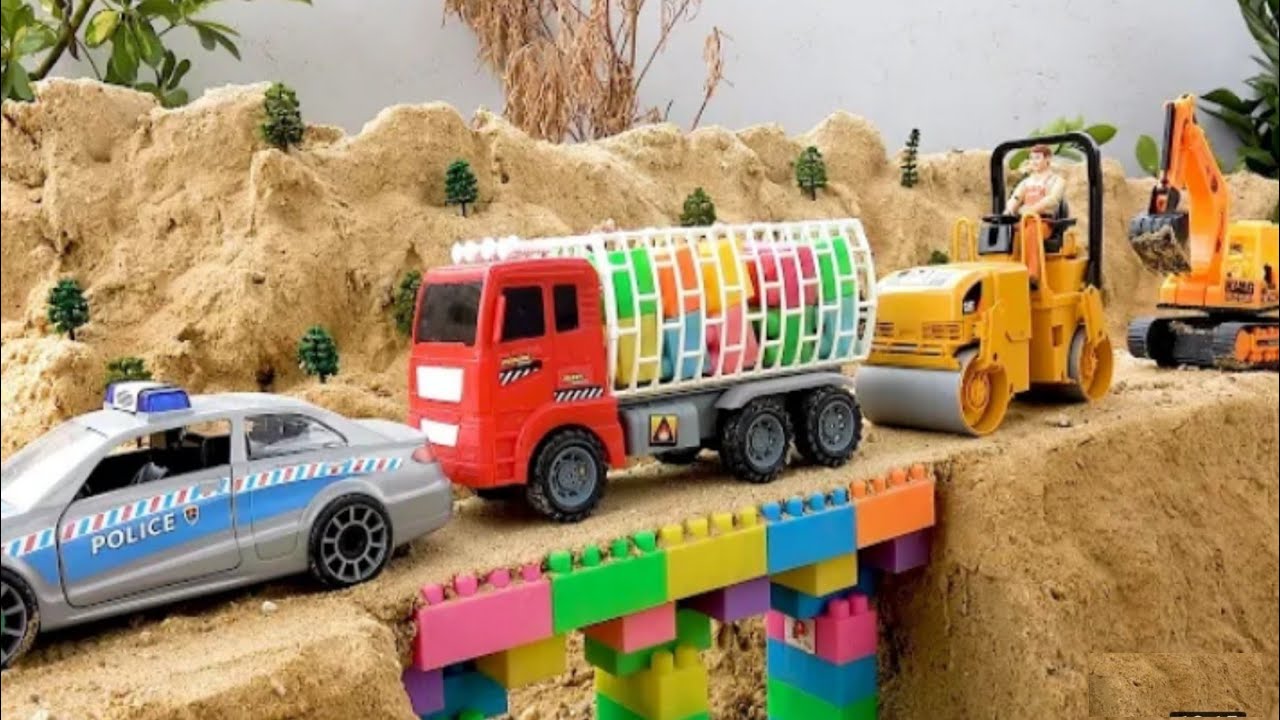 TRAIN JCB TOY CARTOON | TOY HELICOPTER KA VIDEO | CRANE, JCB, TRACTOR ...