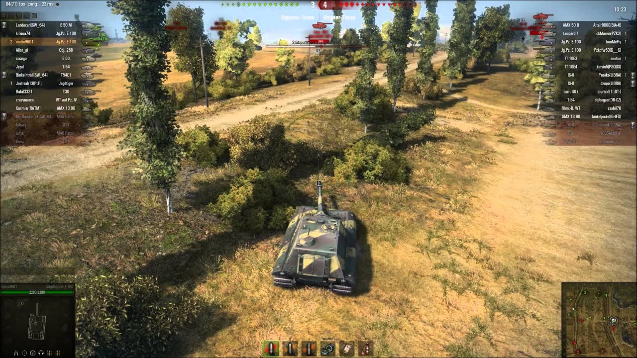 World Of Tank JPZ E 100, 6 Kills 9500 dmg - YouTube