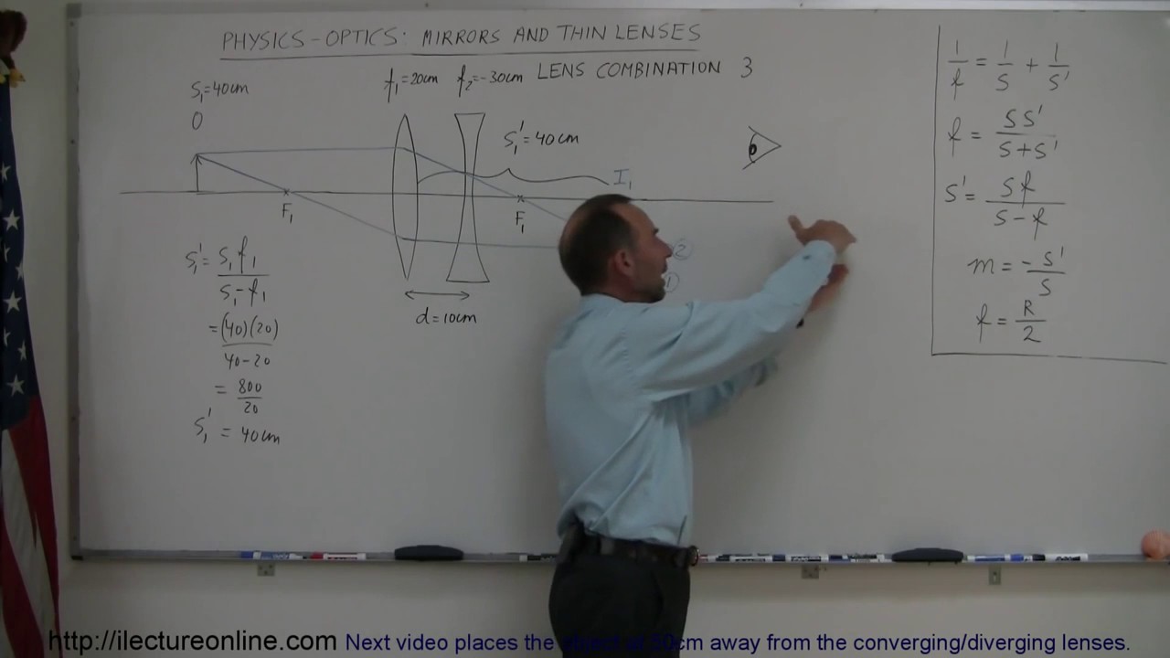 Physics Optics Lenses 3 Of 5 Lens Combinations Converging And Diverging