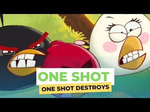 one shot destroys in angry bird - YouTube