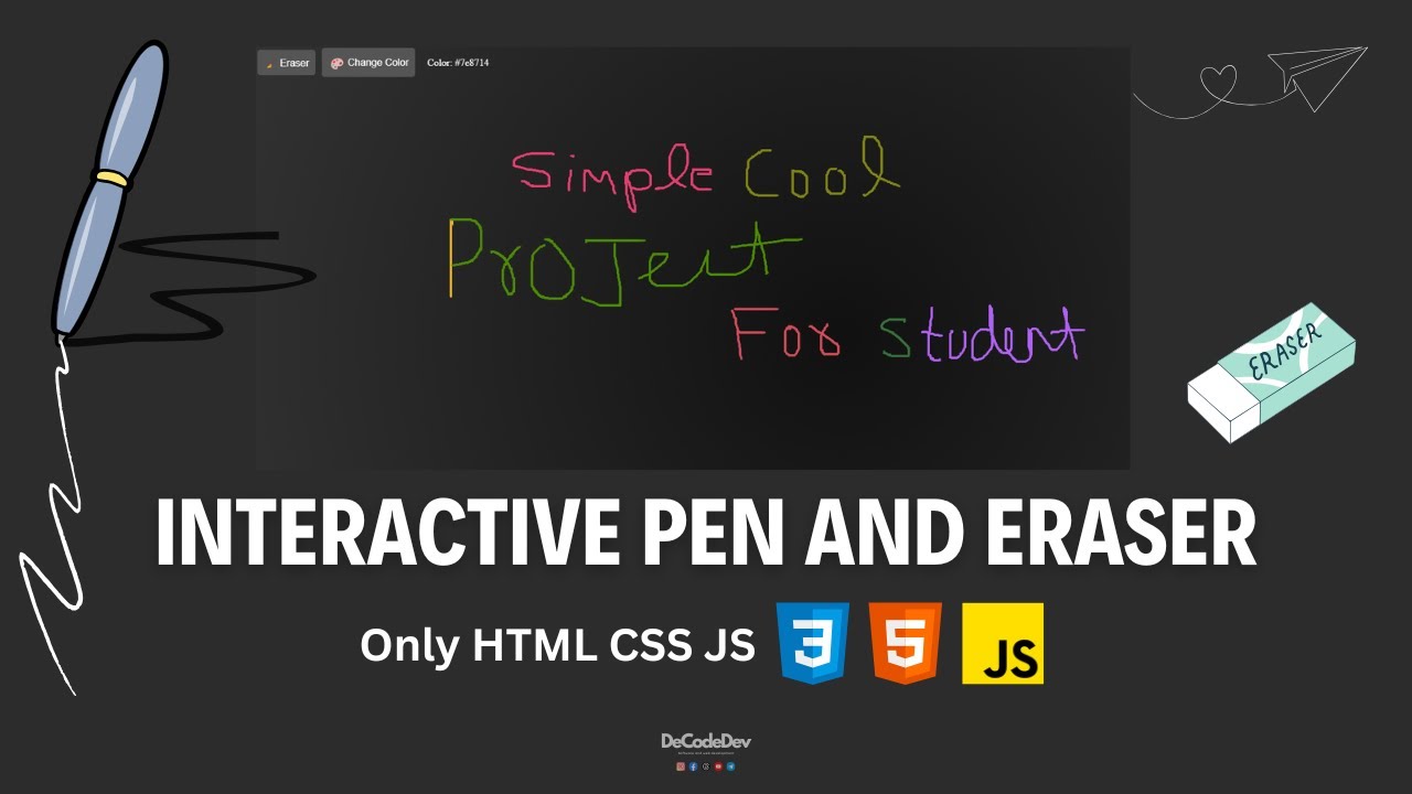 Amazing Drawing Tool Project for Beginners | HTML, CSS, JavaScript #html #css #coding #frontend ...