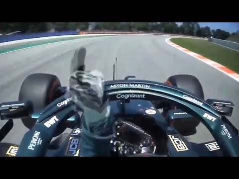 Lance Stroll Showing Middle Finger To Mazepin | 2021 Spanish GP - YouTube