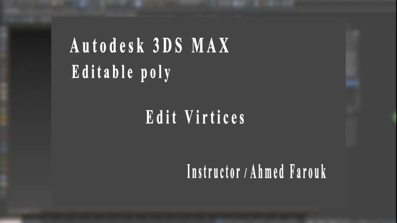 3DS MAX - Editable Poly Edit Vertices - YouTube