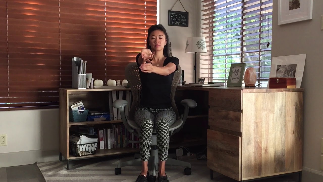 5 minute exercise routine at your desk wrist stretch - YouTube
