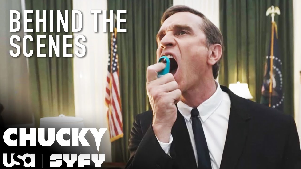 Inside Chucky: Devon Sawa Gets Presidential | Chucky (S3 E2) | SYFY ...