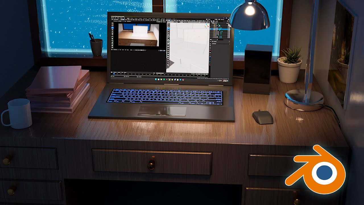 Anime inspired Study Desk in Cycles (Blender) - YouTube