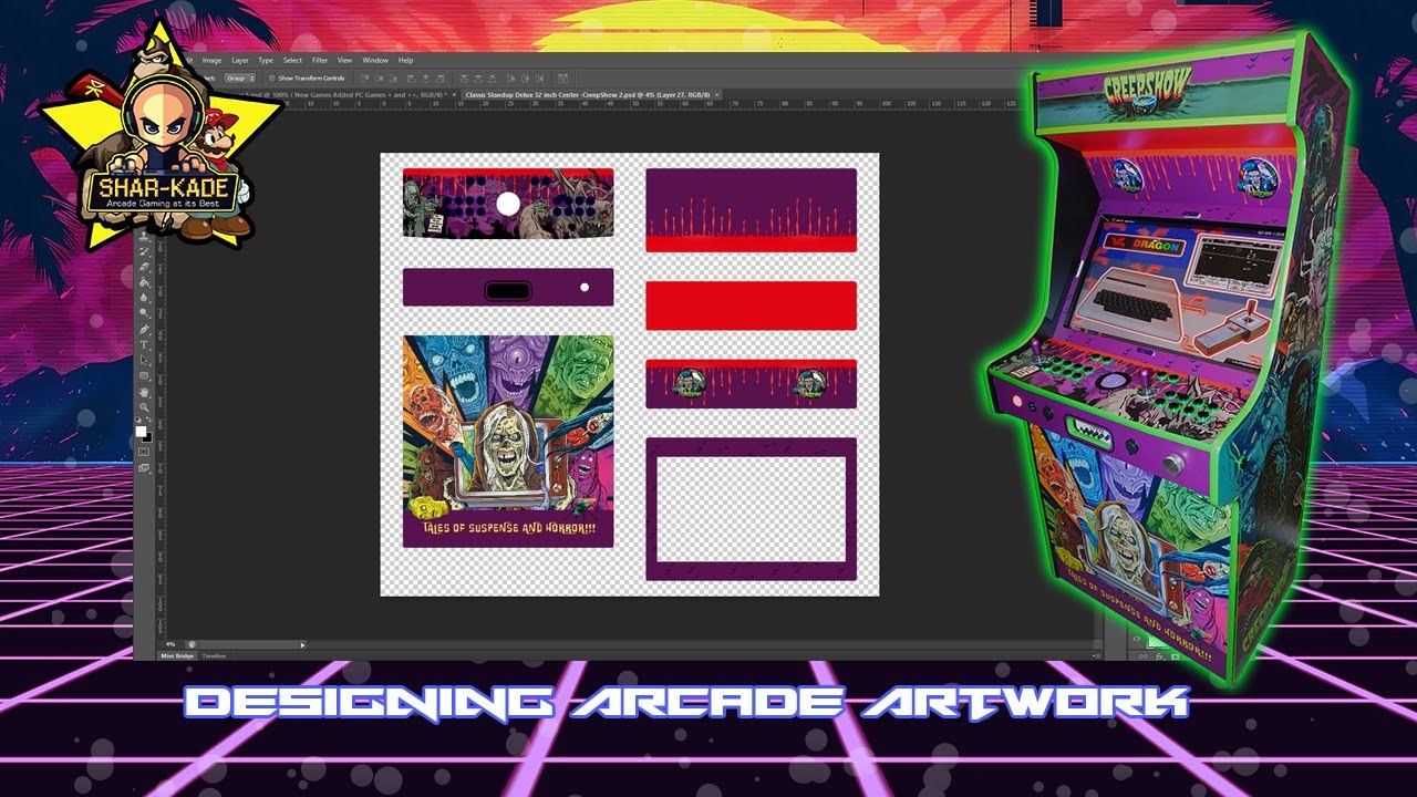 How to Design Custom Arcade Artwork - Live Edit - YouTube