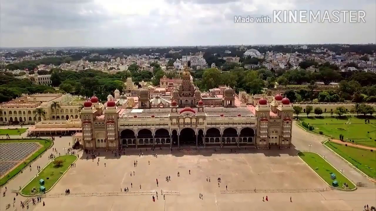 Aerial view of mysuru palace,mysuru palace,drone view of Mysore palace ...