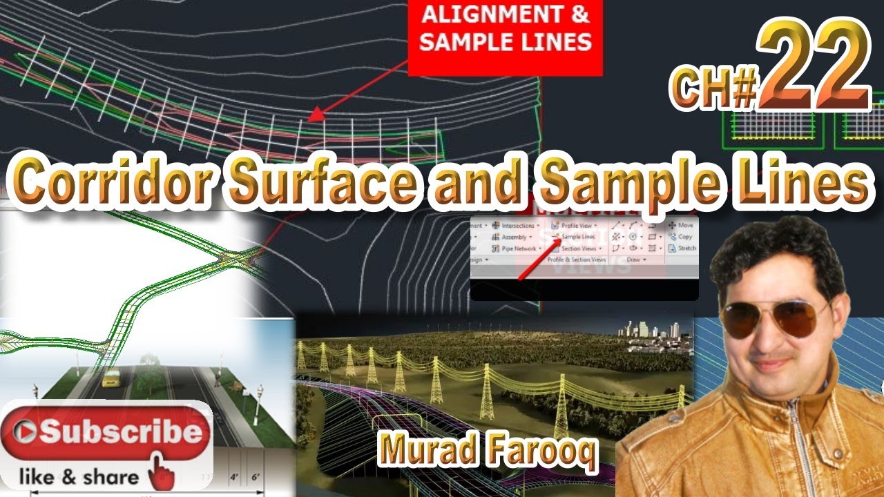 How To Create Corridor Surface and Sample Lines. CH#22 - YouTube