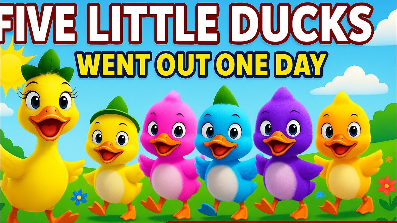 Five Little Ducks Went Out One Day 🦆 | Baby Bubbles Rhymes | Bright ...