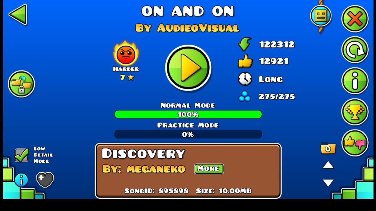 on and on by AudieoVisual |geometry dash - YouTube