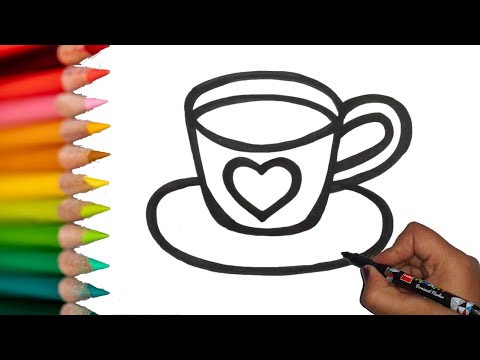 Tea Cup ☕ Drawing Easy For Kids @Divvyadesai0 - YouTube