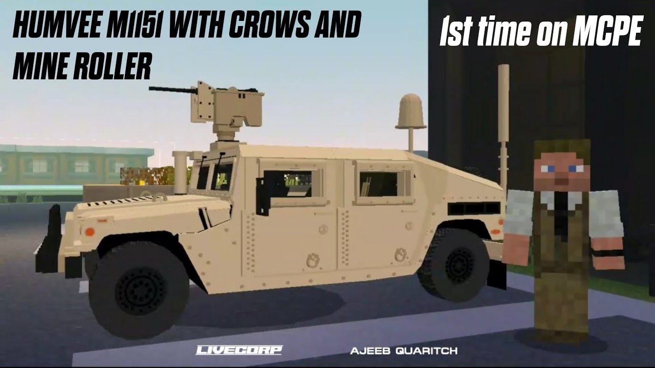 M1151 Humvee with Crows and Mine Roller for Minecraft Bedrock edition ...