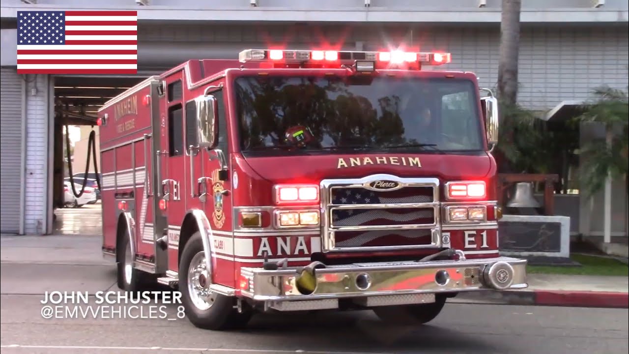 Anaheim Fire and Rescue Engine 1 and Ambulance 1 (Reserve) Responding ...