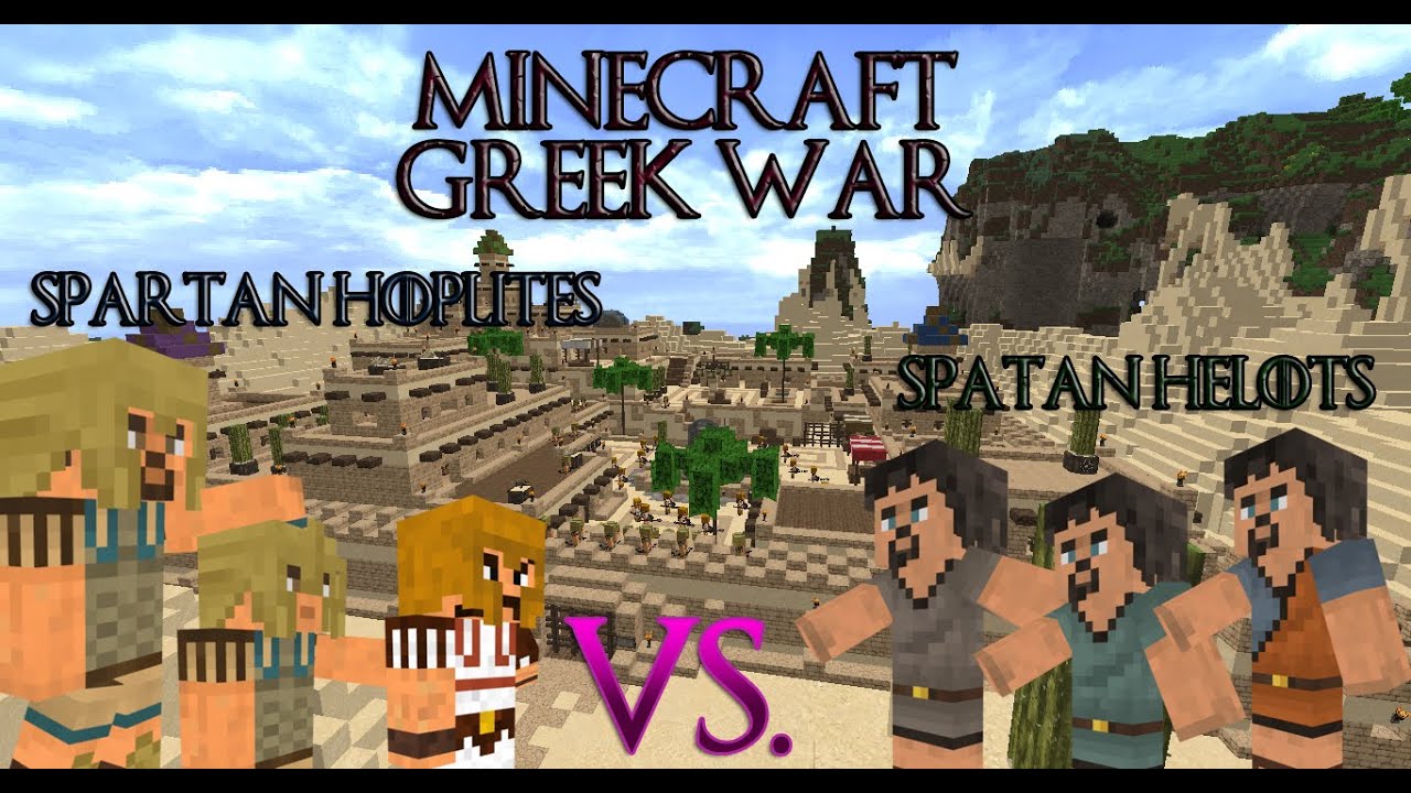 Copy of Minecraft Npc Greek War - Spartan Hoplites VS. Spartan Helots ...