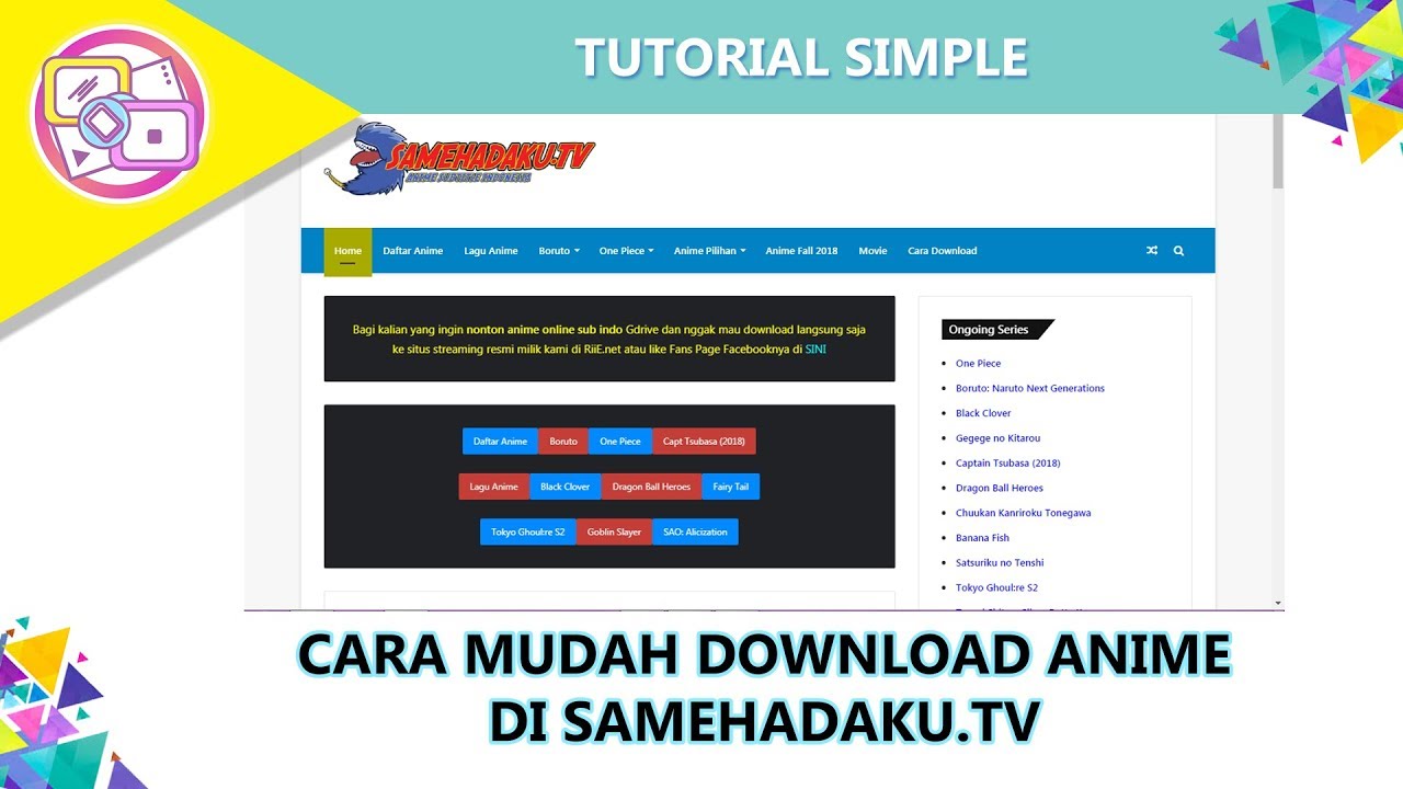 Cara Download Anime Di Samehadaku.tv Dengan Mudah - YouTube