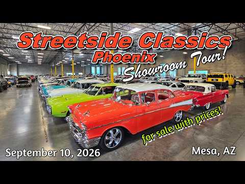 CLASSIC CARS FOR SALE !! Streetside Classics Lot Walk 9 10 2026 - hot rods - muscle cars - pickups