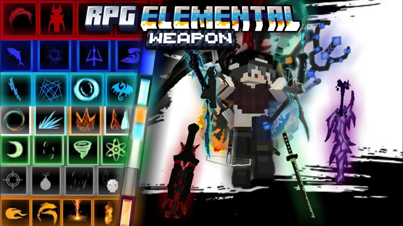 Addon'S RPG Elemental Weapon MCPE-MCBE 1.21 | Addon Minecraft Pe/Be - YouTube