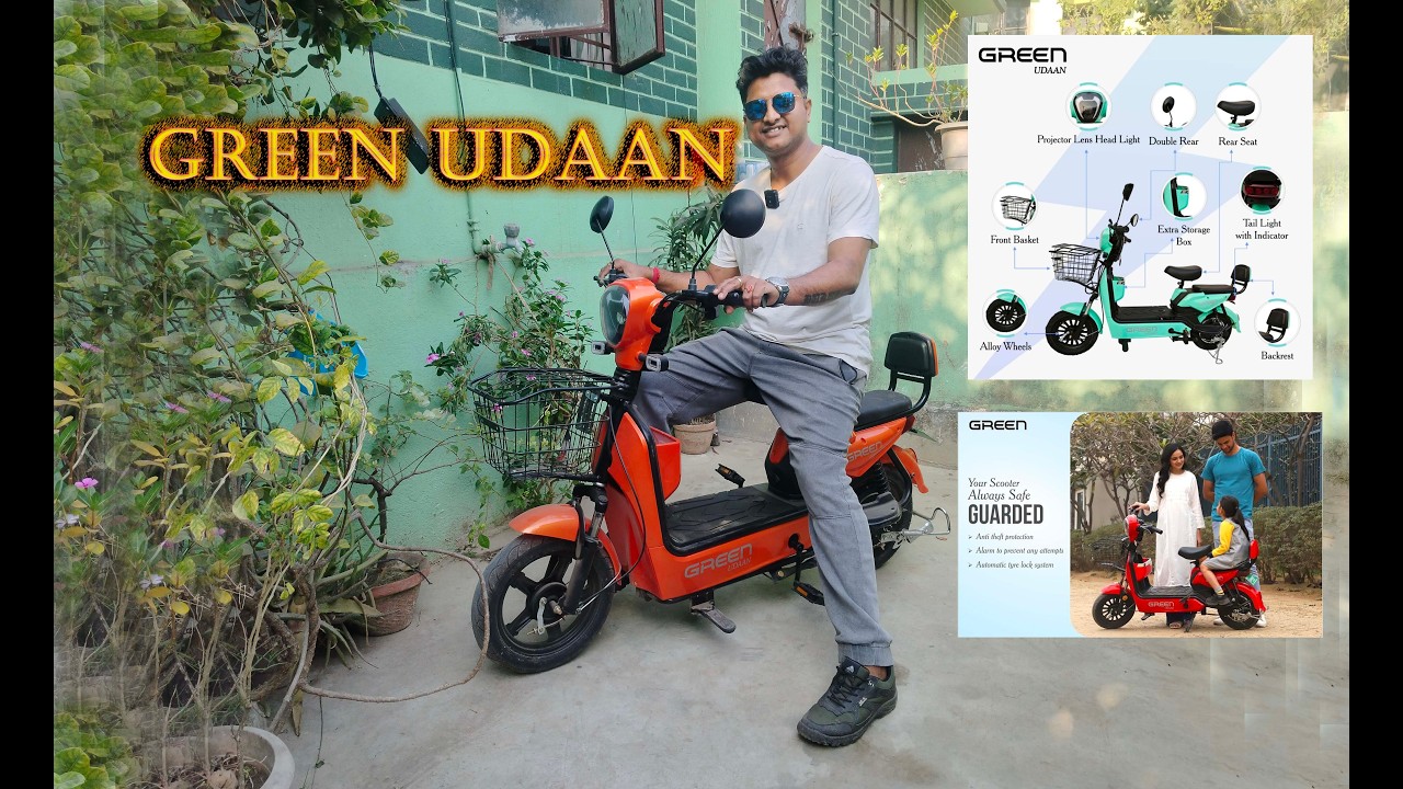 Green Udaan Electric Scooter Full review in Hindi - YouTube