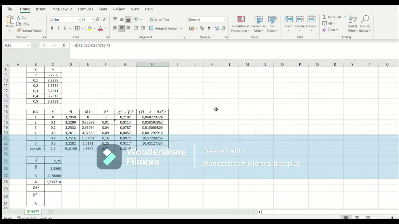 TGS VIDEO MTK (Grafik Regresi Linear di Ms. Excel) Michael Obaja ...