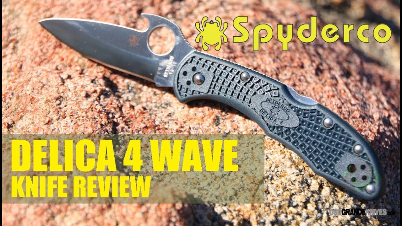 Spyderco Delica Wave C11PGYW Knife Review | OsoGrandeKnives - YouTube