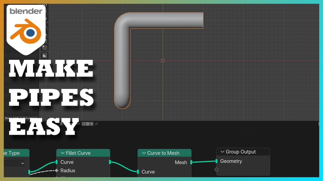 The easiest geometry nodes setup to make PIPES in Blender - YouTube