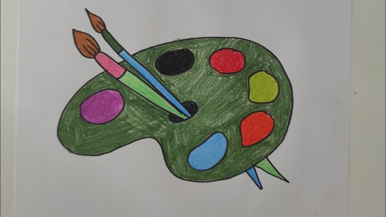 HOW TO DRAW A COLOR PAINT PALLET? #palletfurniture #drawing #art - YouTube