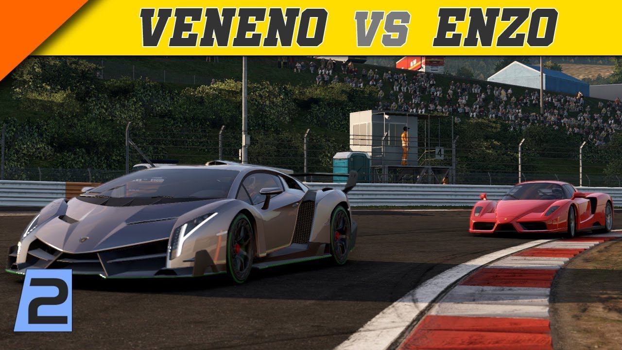 Lamborghini Veneno VS Ferrari Enzo Project CARS 2 - YouTube
