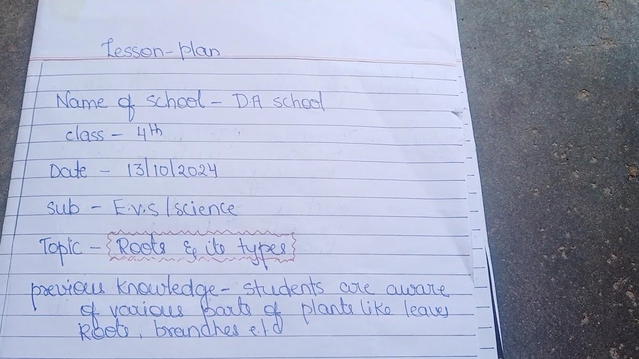 Evs lesson plan/ science lesson plan/ lesson plan format/ lesson plan ...