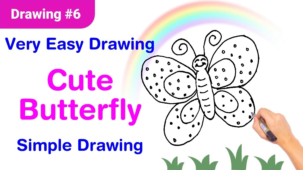 How to Draw Cute Butterfly Drawing #butterfly - YouTube